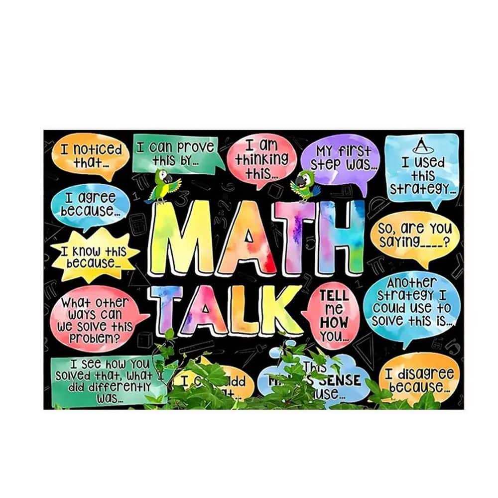 24*16，1pc Math Talk Educational Canvas Poster-Classroom, Office, Home ...