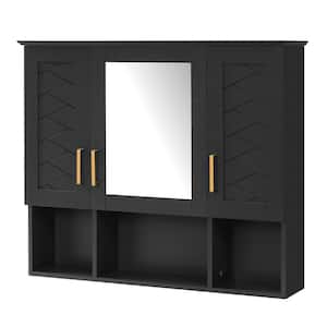 Miscool Avex Black 41 in. W x 28.7 in. H Rectangular MDF Medicine ...