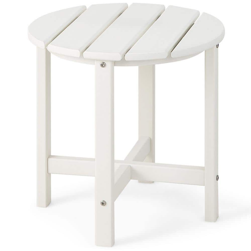 Liviza 18 in. Round HDPE Side Table in White TDZ10940WH - The Home Depot