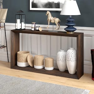 Meyer&Cross Osmond 55 in. Black Grain Rectangle MDF Top Console Table ...