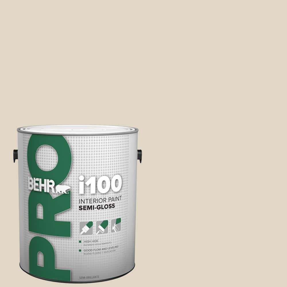BEHR PRO 1 gal. #YL-W13 Sentimental Beige Semi-Gloss Interior Paint ...