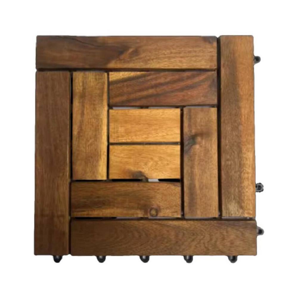 Pro Space 12 in. x 12 in. Brown Square Wood Flooring Tiles (20-Pack ...