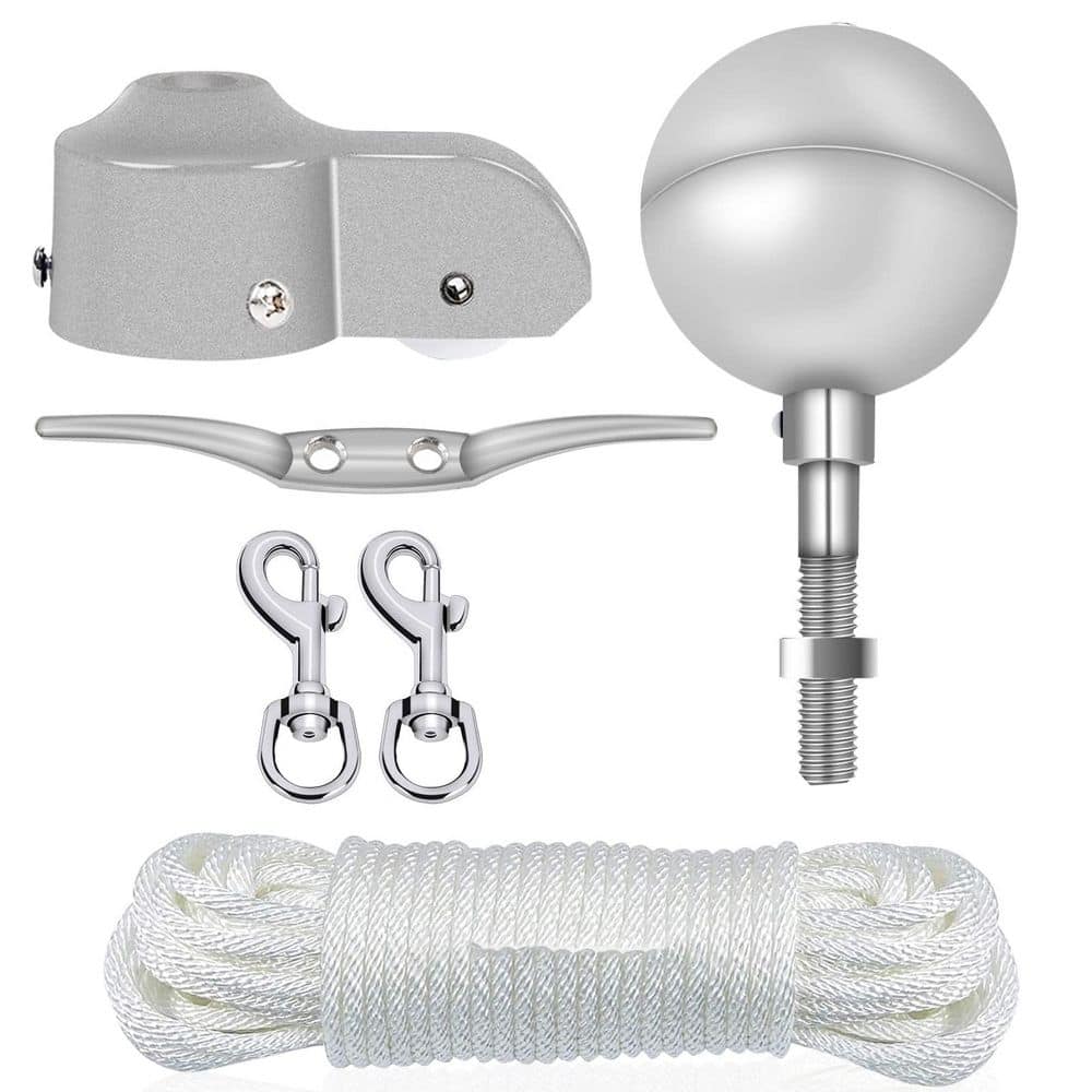 Ball Series 3 in. 2-Position Zinc and Aluminum Flag Pole Hardware Kit ...
