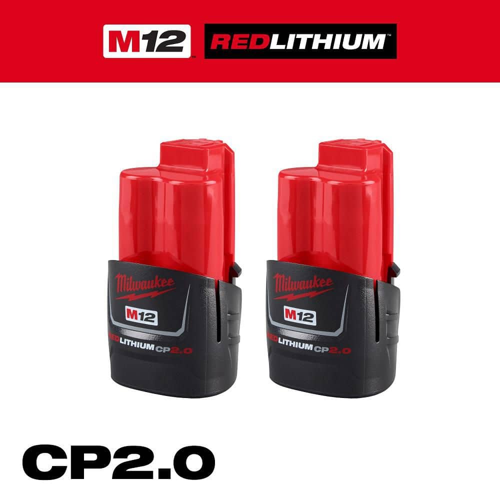 Milwaukee M12 12-Volt Lithium-Ion 2.0 Ah Compact Battery Pack (2-Pack ...