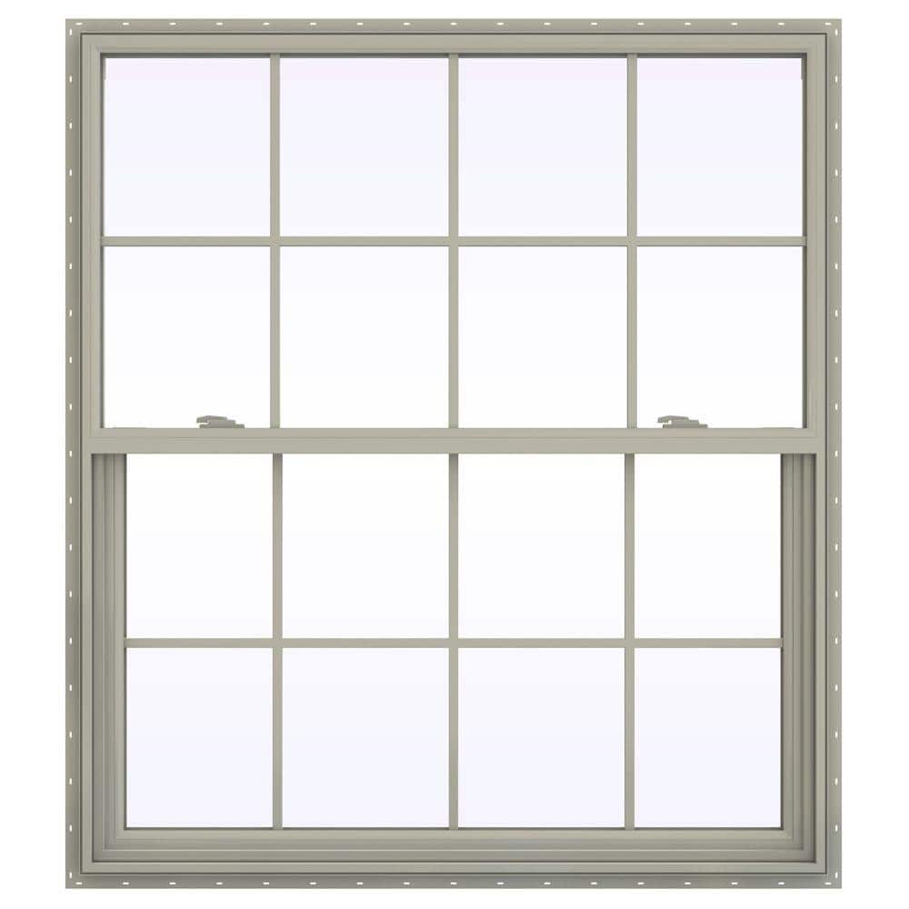 JELD-WEN 47.5 in. x 47.5 in. V-2500 Series Desert Sand Vinyl Single ...