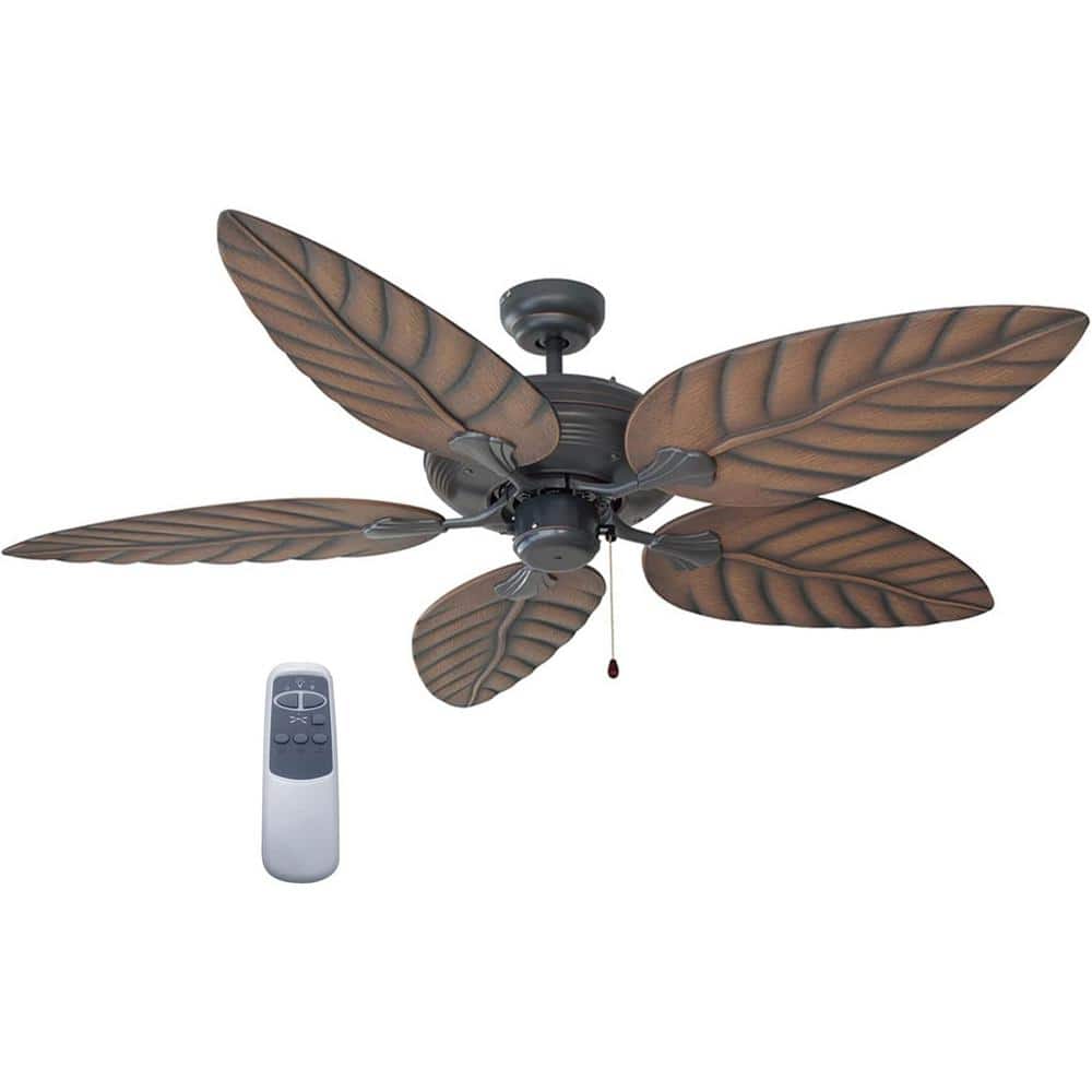 Cedar Hill 52 in. Brown LED Indoor Ceiling Fan with Light and Remote ...