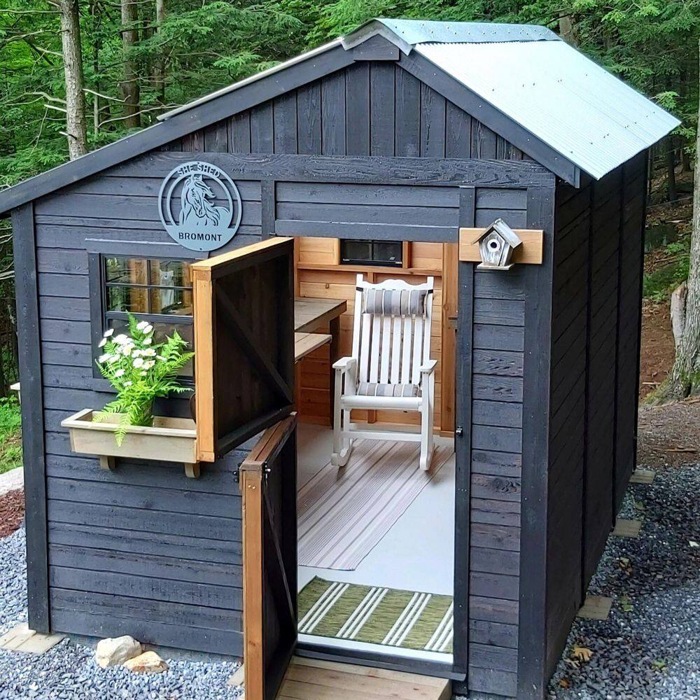 Outdoor Living Today Sunshed 8 ft. W x 8 ft. D Cedar Wood Garden Shed ...