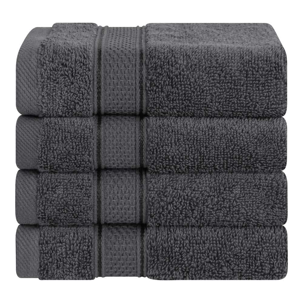 American Soft Linen , Salem Luxury 4-Pack Dark Gray Washcloth Set, 100% ...