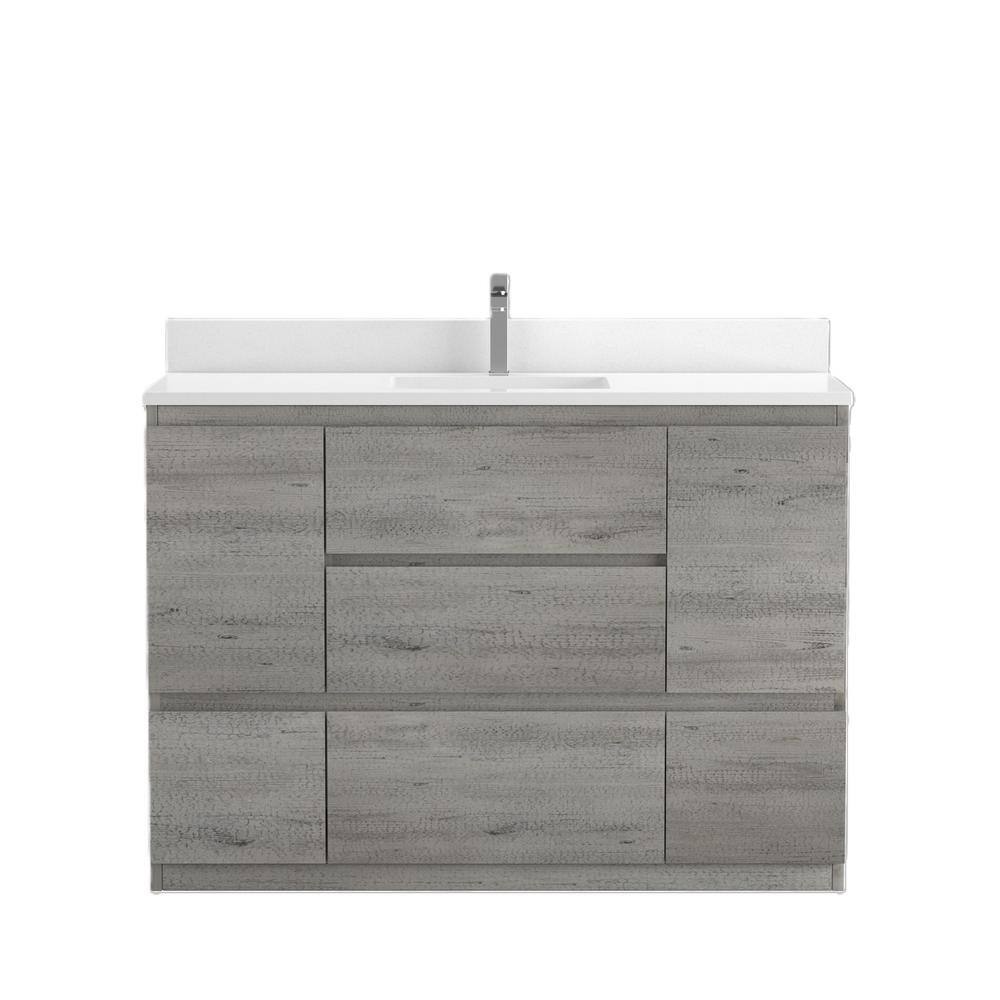 Urban Woodcraft Vamo 48 in. x 20 in. Single Sink Vanity Rustic Gray 500 ...