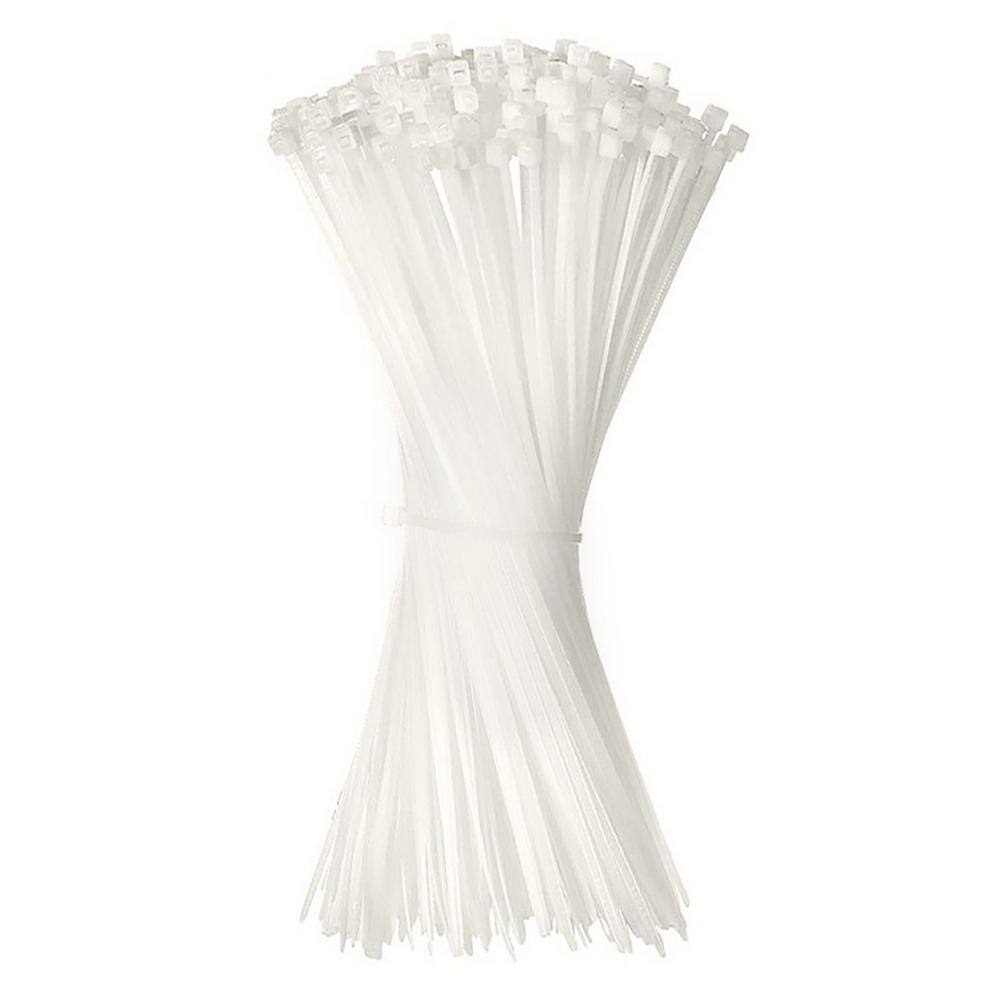 STARK USA 18 in. Natural White Nylon Cable Zip Tie (50-Pack) 23212-H1 ...