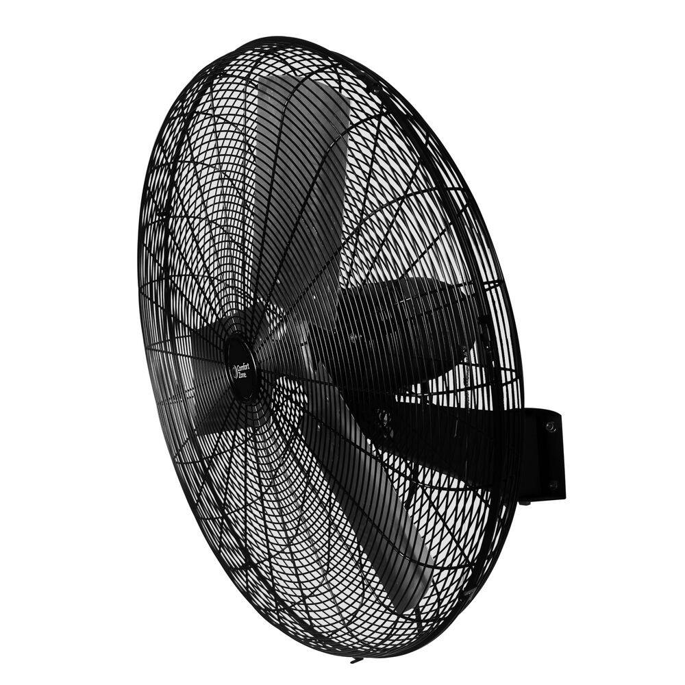 Comfort Zone 30 in. Black High-Velocity Industrial 2-Speed Wall Fan ...