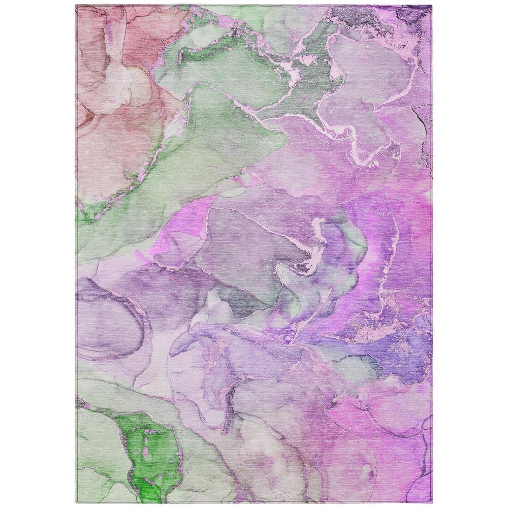 Addison Rugs Purple 8 ft. x 10 ft. Chantille Machine Washable Indoor ...