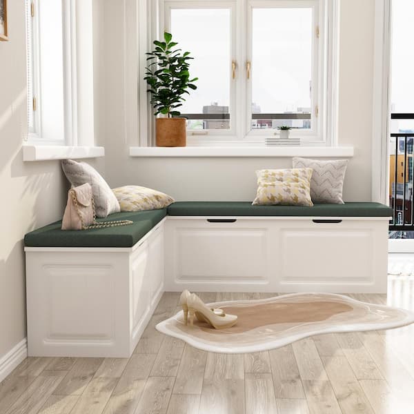 L shaped shoe bench store