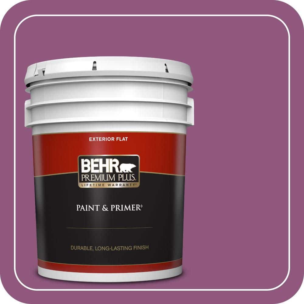 BEHR PREMIUM PLUS 5 gal. #PPU1-18 Peru Flat Exterior Paint & Primer ...