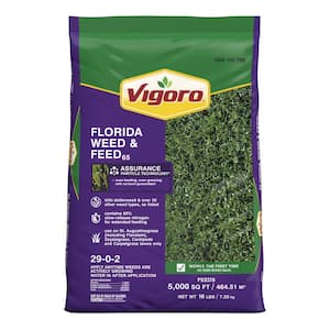 Vigoro 16 lbs. 5,000 sq. ft. Weed and Feed Weed Killer Plus Lawn ...