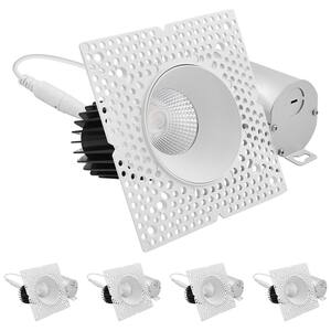 LUXRITE 4 in. Floating Adjustable LED Can less Recessed Light, J-Box ...