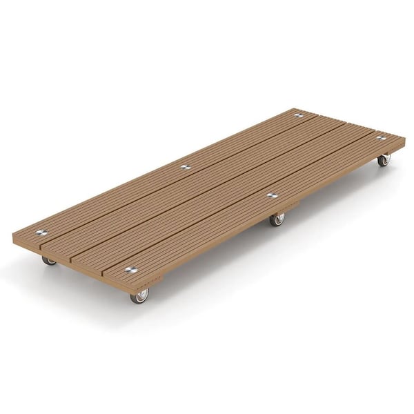 mondaria 31.5 in. Brown Square WPC Plant Caddy Heavy Duty with Locking ...
