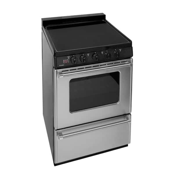 24 in. 2.97 cu. ft. Freestanding Smooth Top Electric Range in Stainless Steel ECS7X0BP The Home Depot