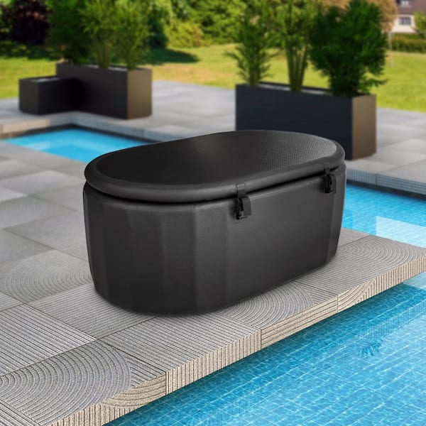 A&E 74 Gal. Cold Plunge 1-Person 0-Jet Oval Inflatable PVC Insulated ...