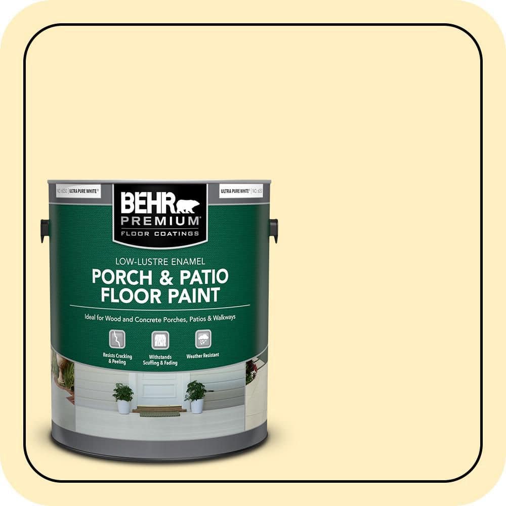 BEHR PREMIUM 1 gal. #380A-2 Moonlit Yellow Low-Lustre Enamel Interior ...