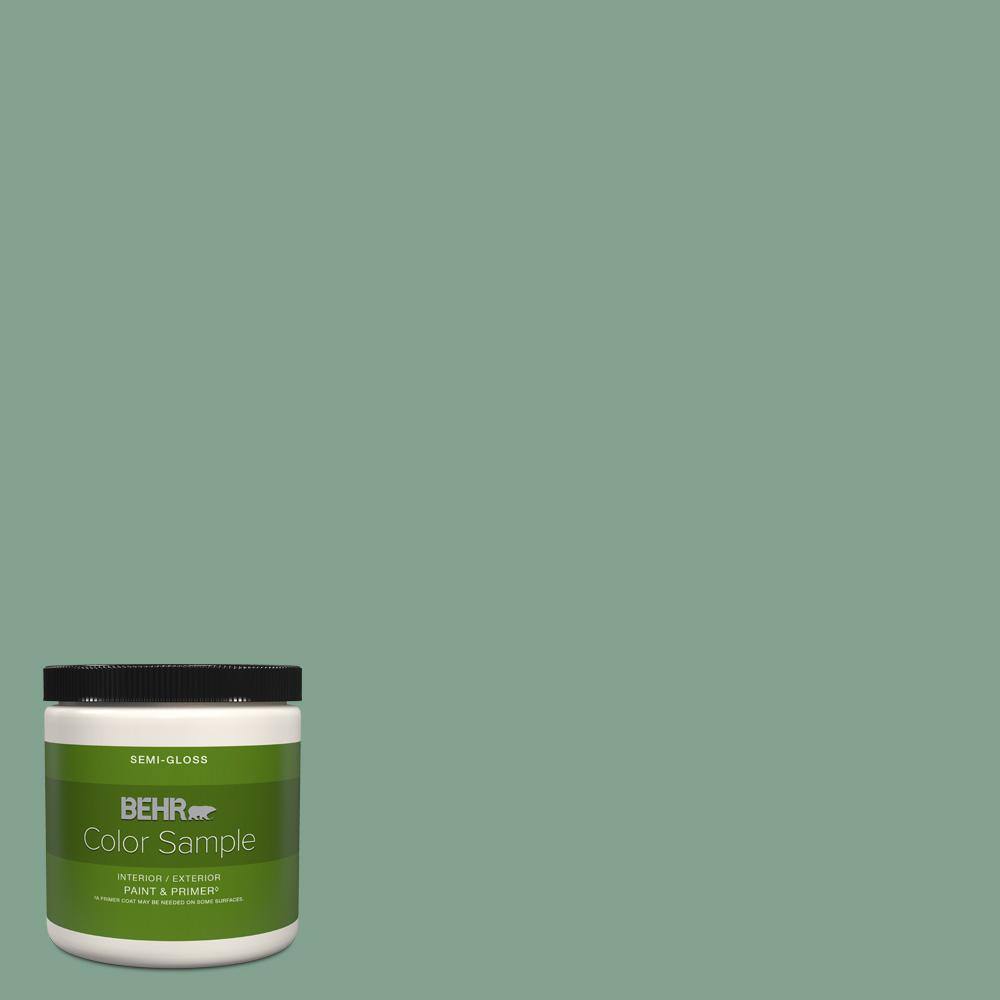 BEHR PREMIUM PLUS 8 oz. #MQ6-11 Mossy Bench Semi-Gloss Interior ...