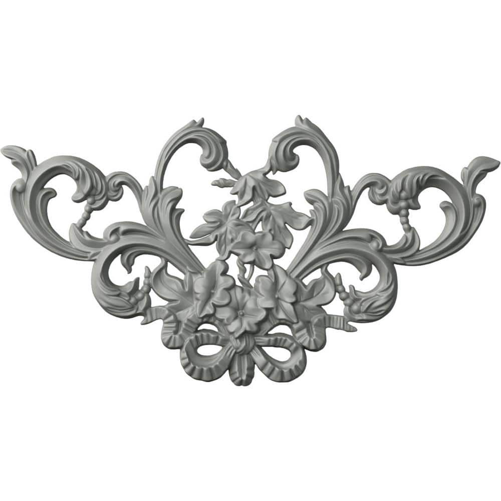 Ekena Millwork 1-1/8 in. x 22-1/8 in. x 12 in. Polyurethane Rose and ...