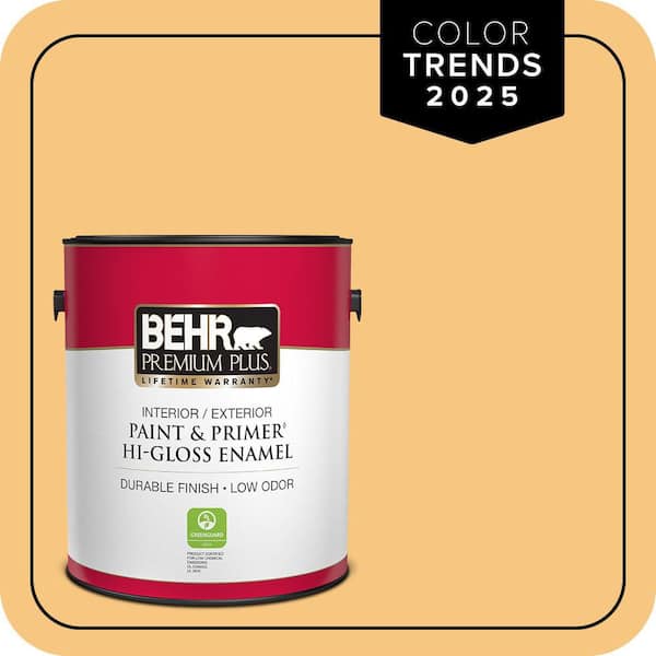 BEHR PREMIUM PLUS 1 gal. #PPU6-07 Jackfruit Hi-Gloss Enamel Interior ...