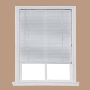 Home Basics White Cordless 1 in. Light Filtering Vinyl Mini Blind 61 in ...