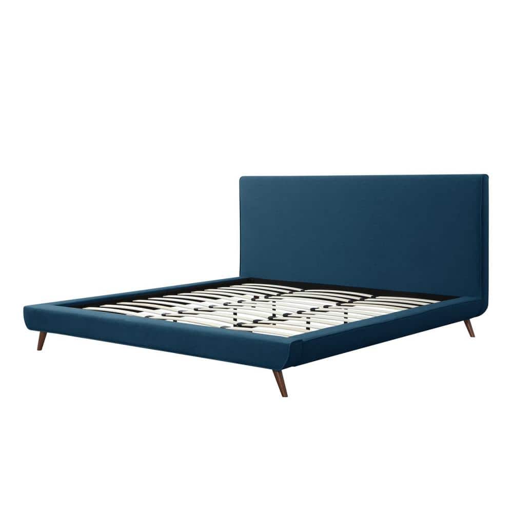 Loft Lyfe Alaric Denim King Size Platform Bed Upholstered Linen LBD142 ...