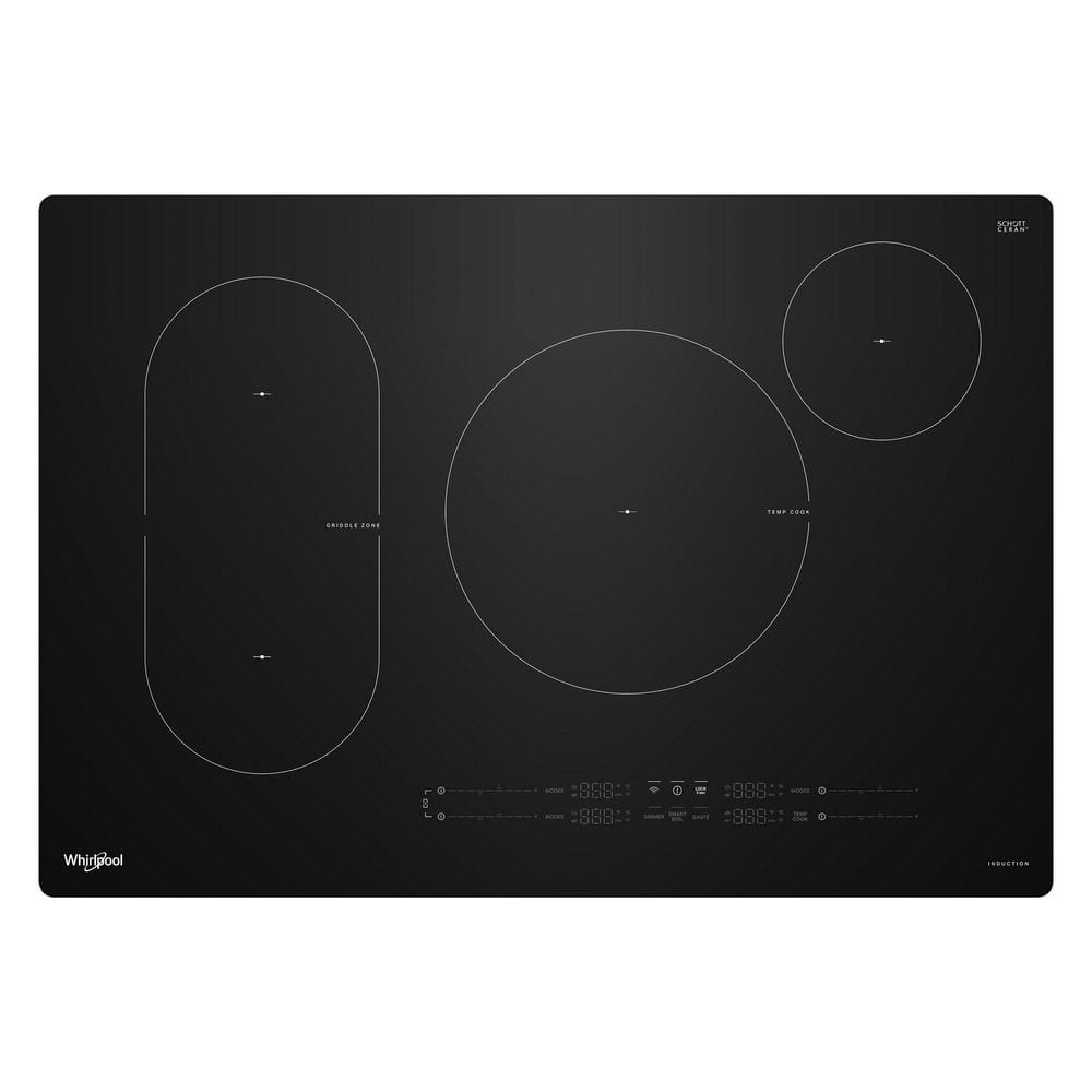 Whirlpool 30 in. 4 Elements Intelligent Induction Cooktop in Black with ...