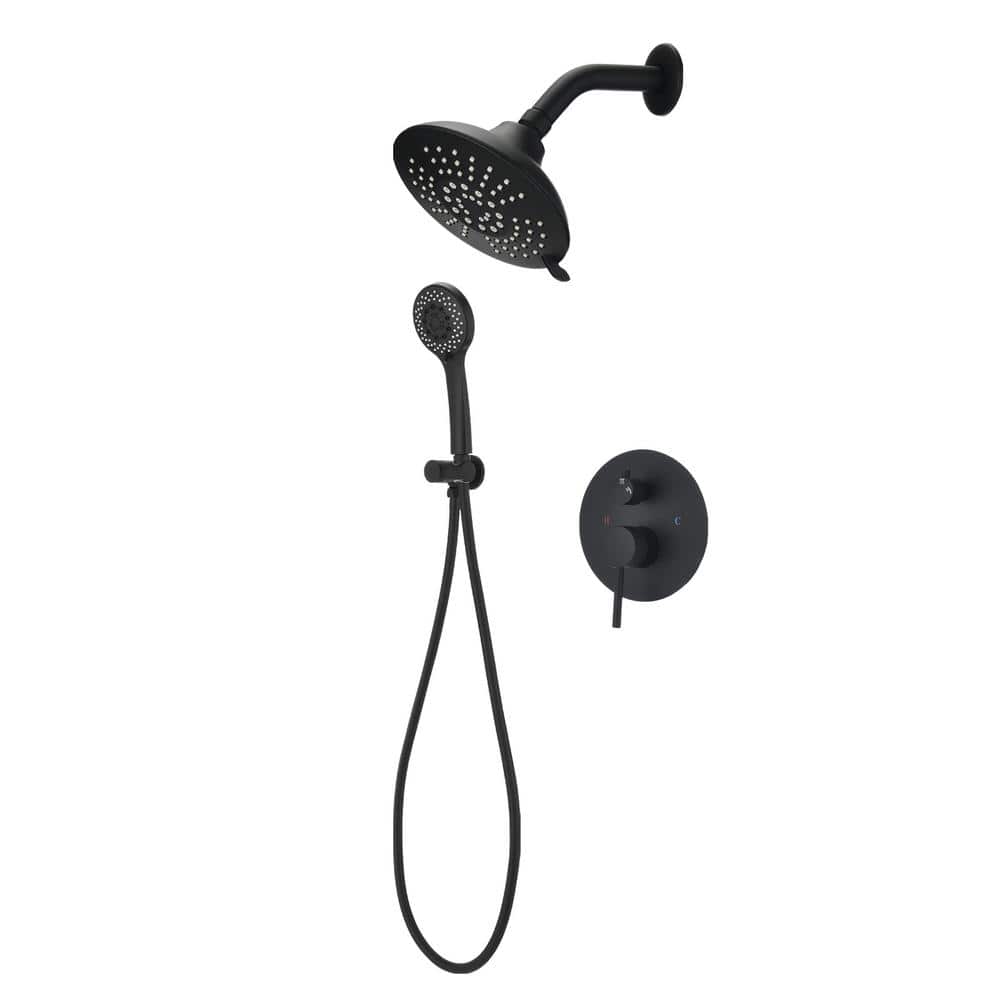 Flynama 2-Handle 1-Spray Rain Pressure Balanced Wall Mounted Plastic ...