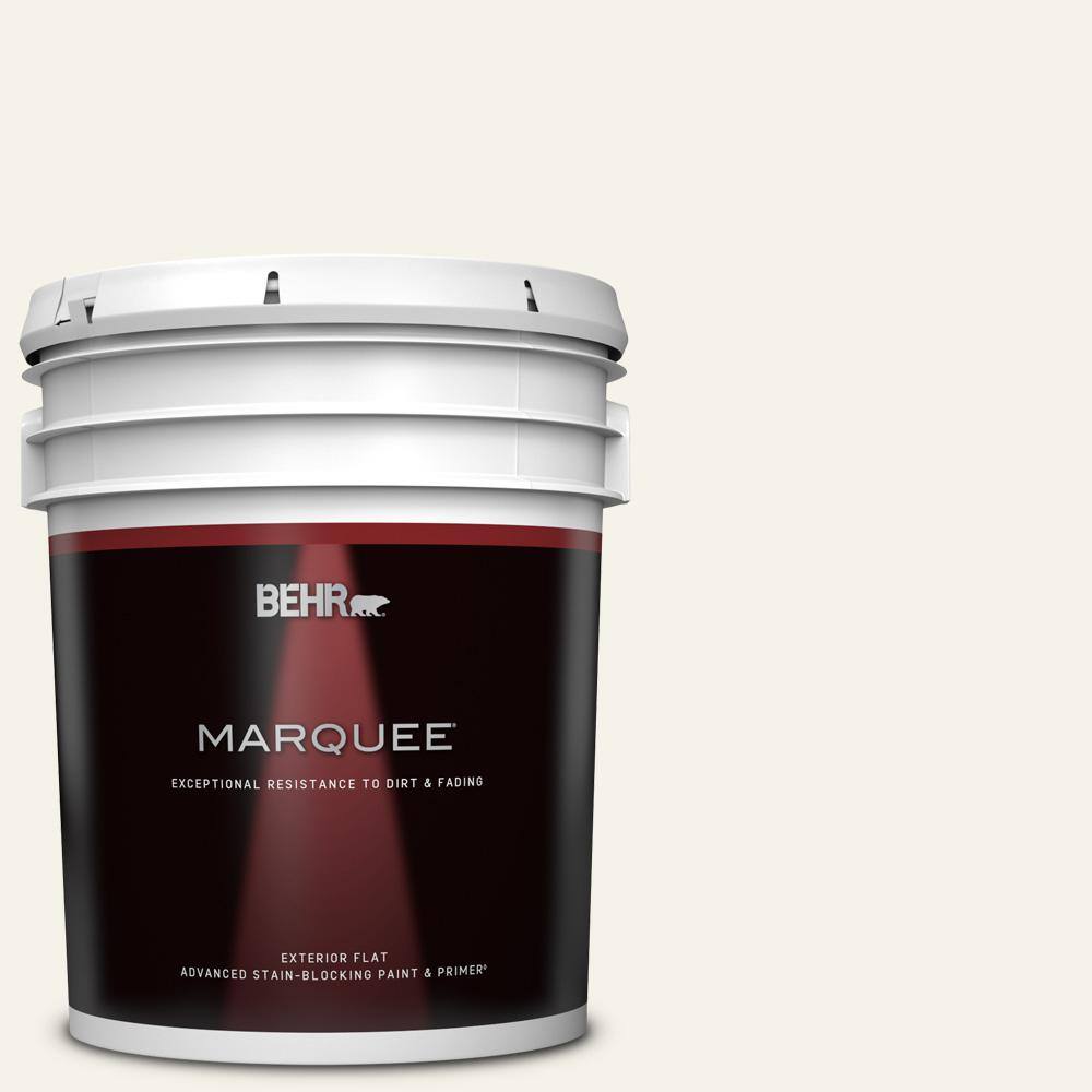 BEHR MARQUEE 5 gal. #BWC-11 Fresh Popcorn Flat Exterior Paint & Primer ...