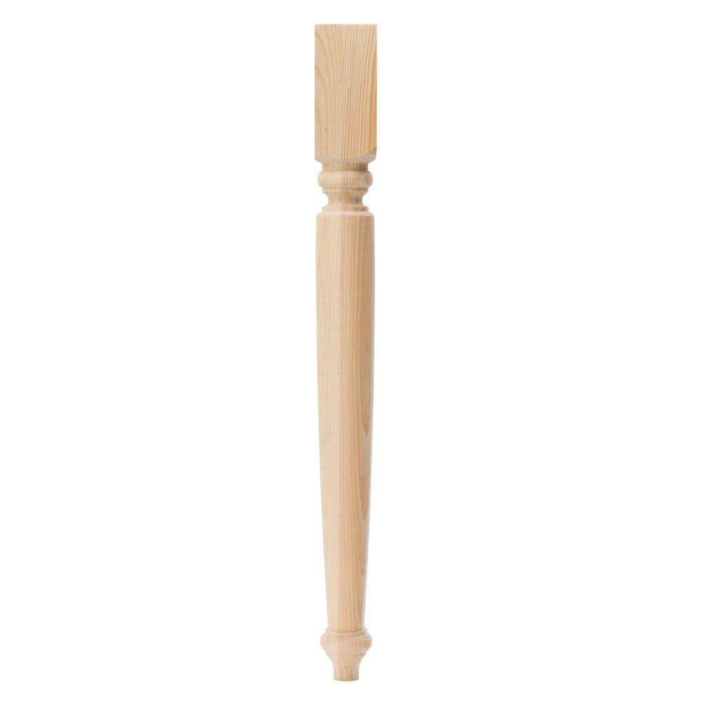 Waddell 35 in. Solid Pine Round Taper Leg 10004874 - The Home Depot