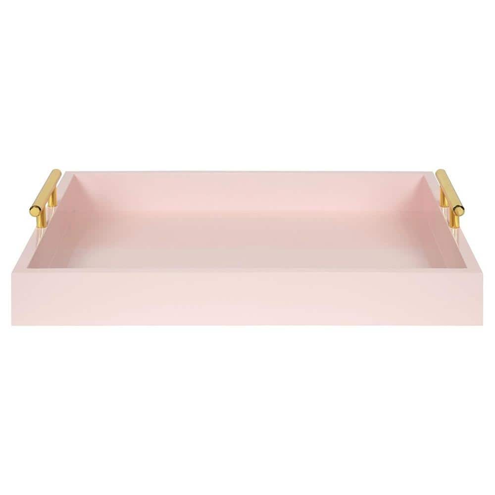 Afoxsos Lipton Decorative Tray with Polished Gold Metal Handles, Soft ...