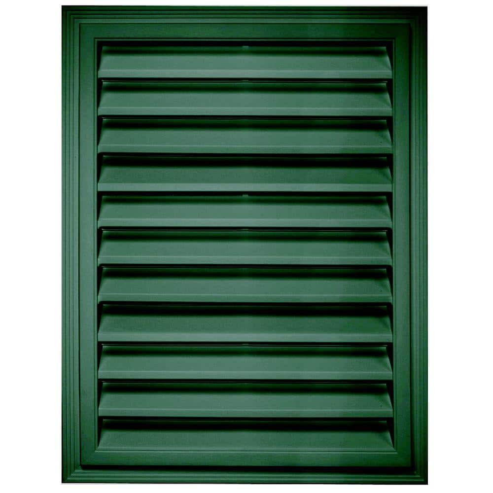 Builders Edge 20.2 in. x 26.2 in. Rectangular Green Plastic Built-in ...