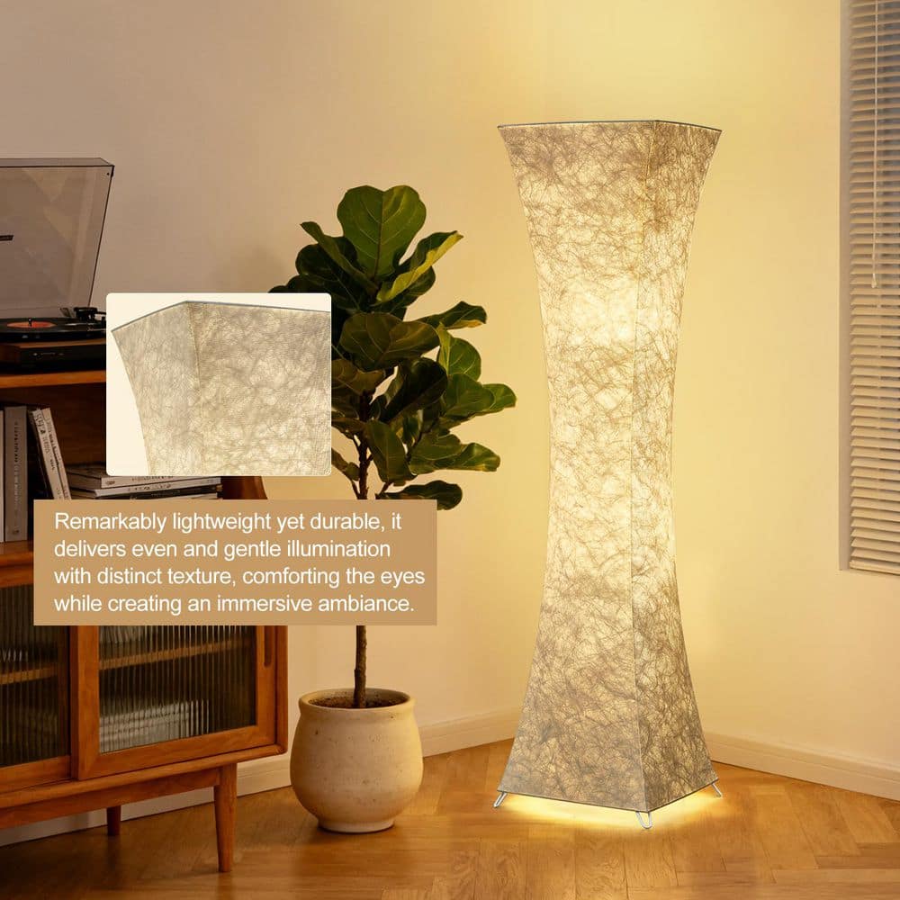 NatySwan 47 in White Adjustable Color Temperature Standing Corner ...