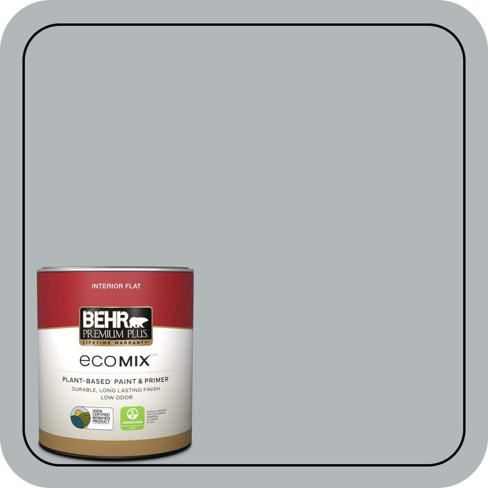 BEHR PREMIUM PLUS 1 qt. #N450-3 Meteor Shower Flat EcoMix Plant-Based ...