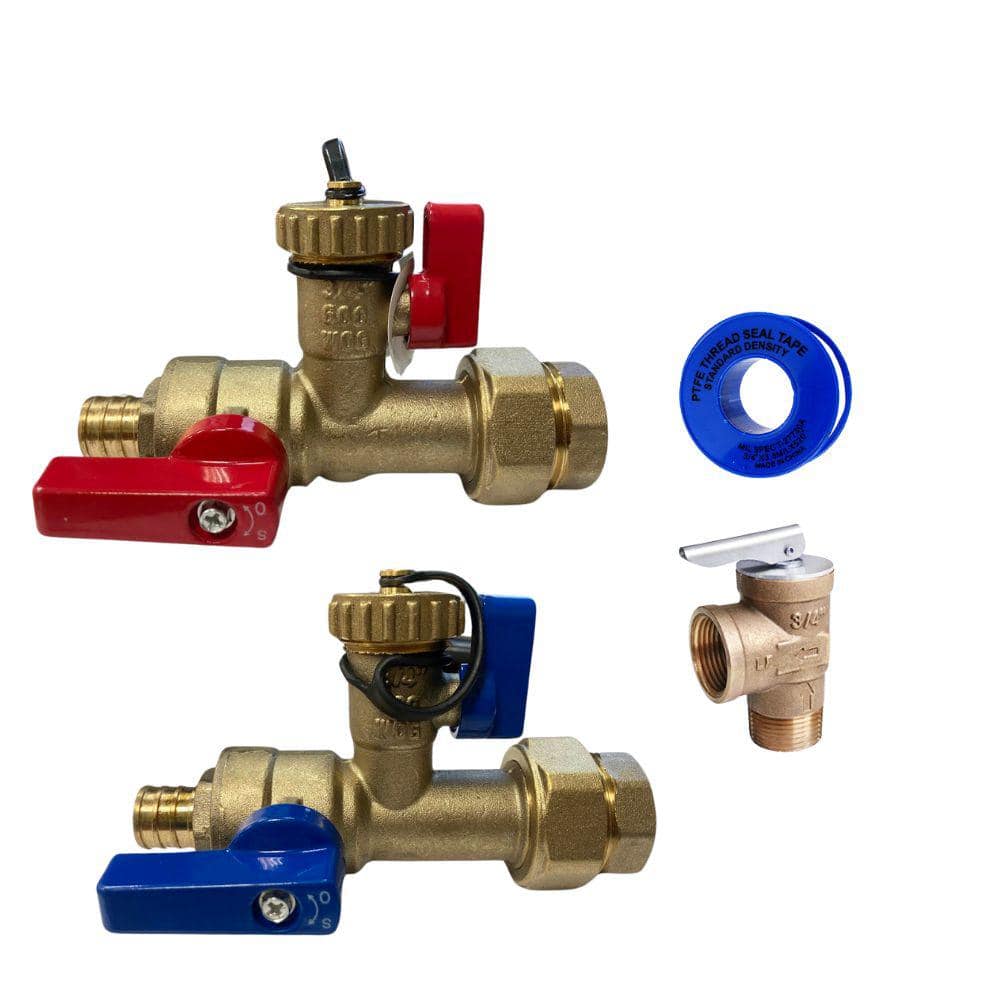 CMI inc 3/4 in. PEx B Tankless Water Heater Valves Installation Kit ...