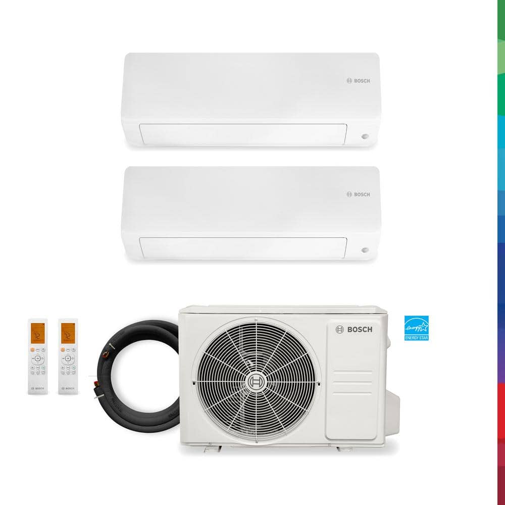 Bosch Gen 3 Climate 5000 2-Zone 18,000 BTU 1.5 Ton Ductless Mini Split ...