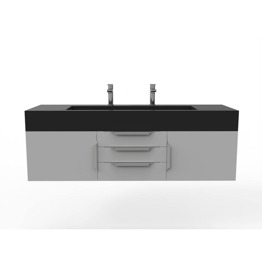 castellousa Nile 60 in. W x 19 in. D x 20 in. H Single Sink Bath Vanity ...