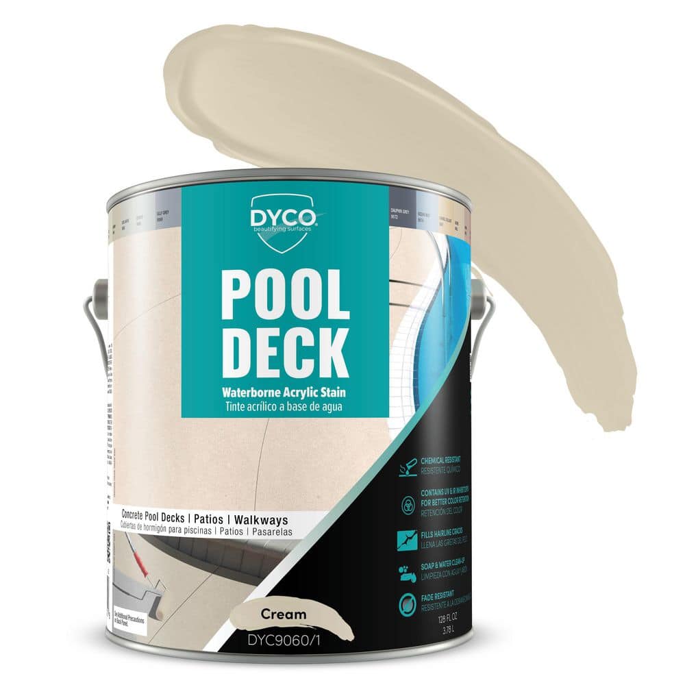 Dyco Paints Pool Deck 1 gal. 9060 Cream Low Sheen Waterborne Acrylic ...
