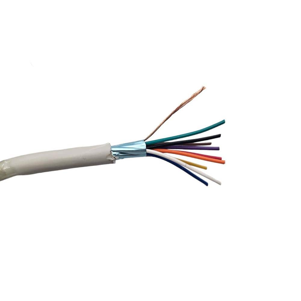 Micro Connectors, Inc 500 ft. 24AWG/9 Conductors Gray Stranded Shielded ...