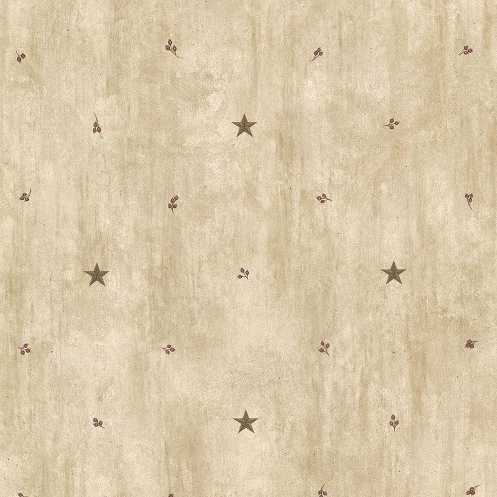Chesapeake Bryndle Beige Barnstar & Sprigs Beige Paper Strippable Roll ...