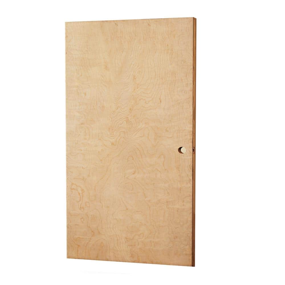 L.I.F Industries 29.75 in. x 79 in. Smooth Flush Birch Solid Core Wood ...