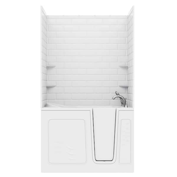 ANZZI Rampart Wall Series 30 in. x 52 in. Right Side Drain Combination ...