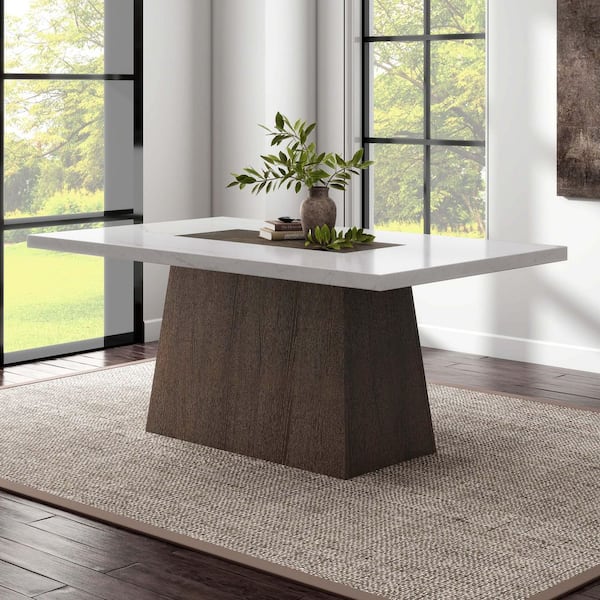 Furniture of America Justy Contemporary Dark Walnut Wood 70 in ...