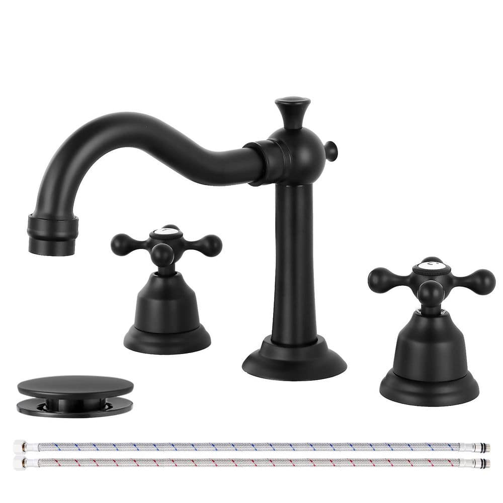 Reviews for AKLFGN 8 in. Widespread Double Handle Bathroom Faucet 3 ...