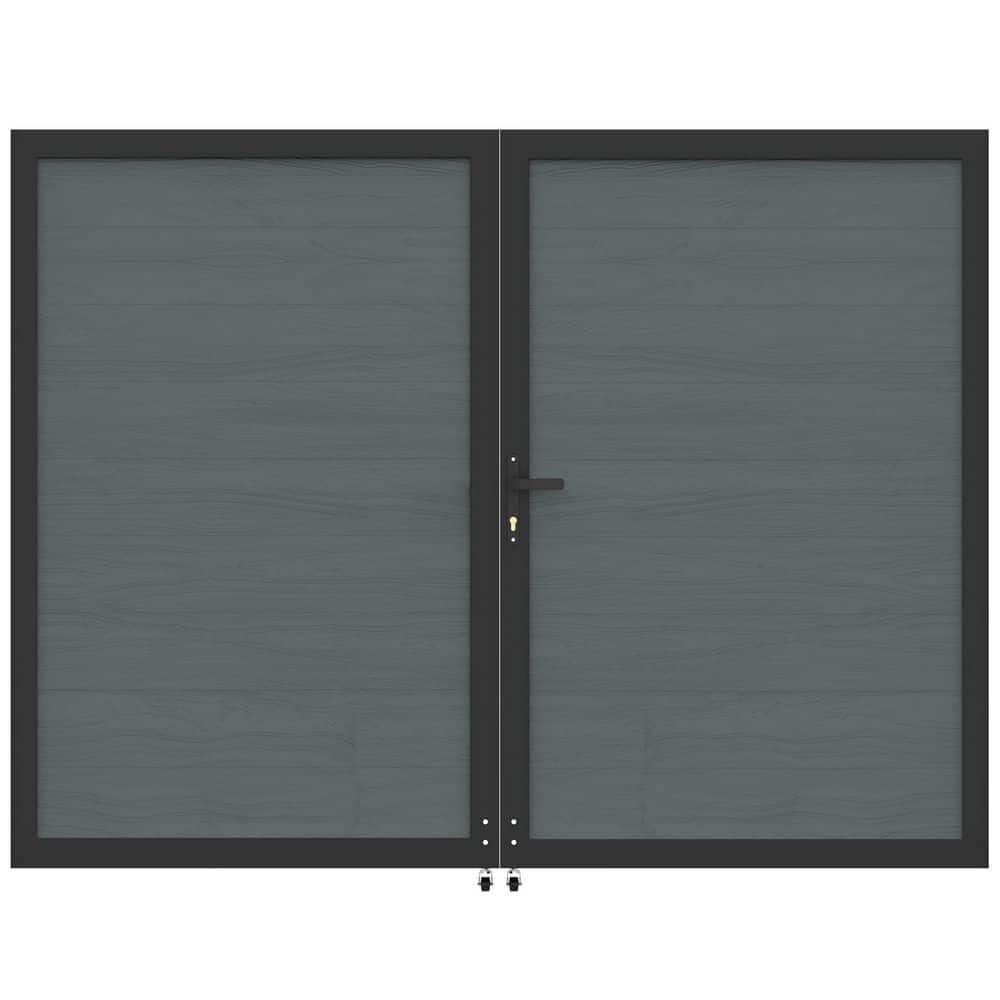 mondaria Durable 8 ft. W x 6 ft. H Gray Composite Privacy Fence Gate ...