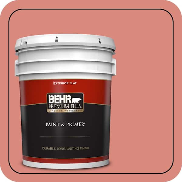 BEHR PREMIUM PLUS 5 gal. #M170-5 Indian Sunset Flat Exterior Paint ...