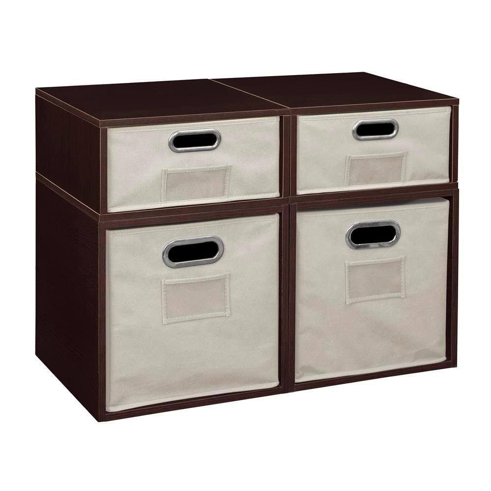 Regency 19.5 in. H x 26 in. W x 13 in. D Brown Wood 4-Cube Organizer ...